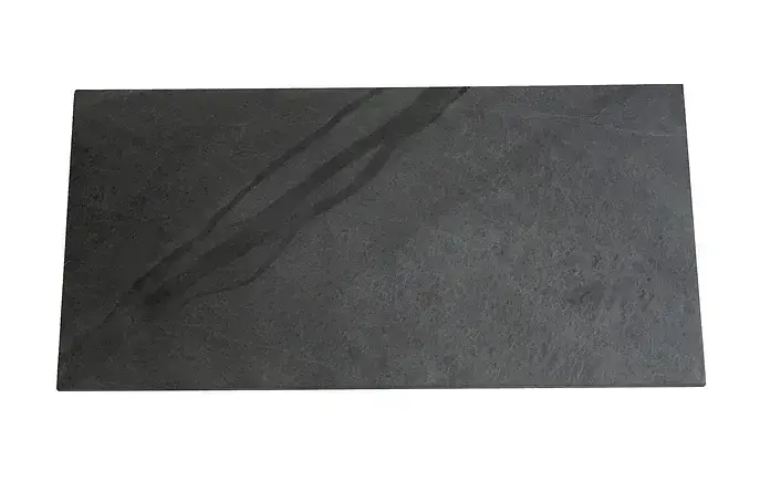 1200 x 900 x 30 mm Brazilian Black Riven Slate Hearth Blank