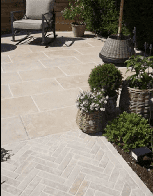 Djion Limestone Slim Setts | Djion Patio Herringbone | Limestone ...