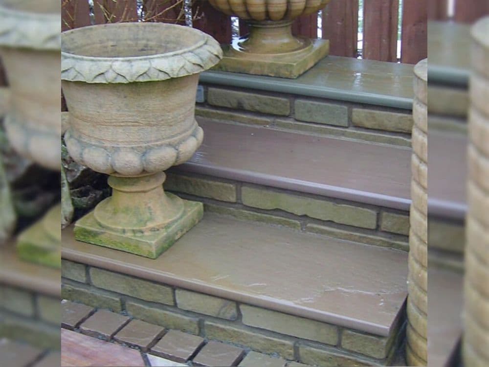 Raj Green Riven Sandstone Single Bullnosed pool/step Coping Stone 900mm ...