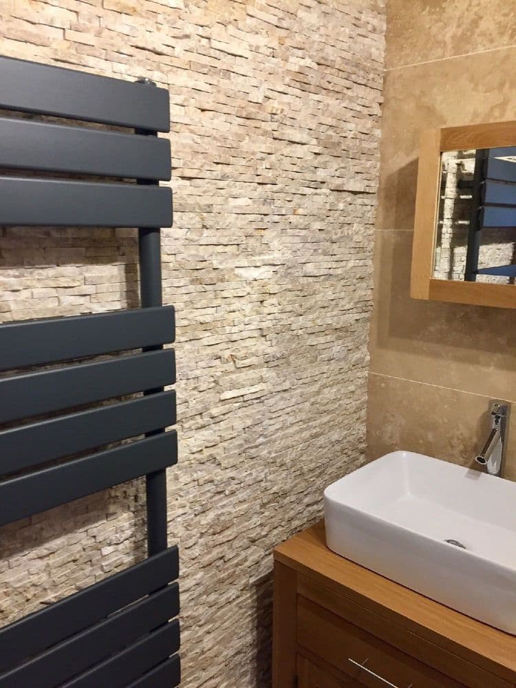 Sample Split Face Mini Mosaic Tile Ledge Stone White / Cream