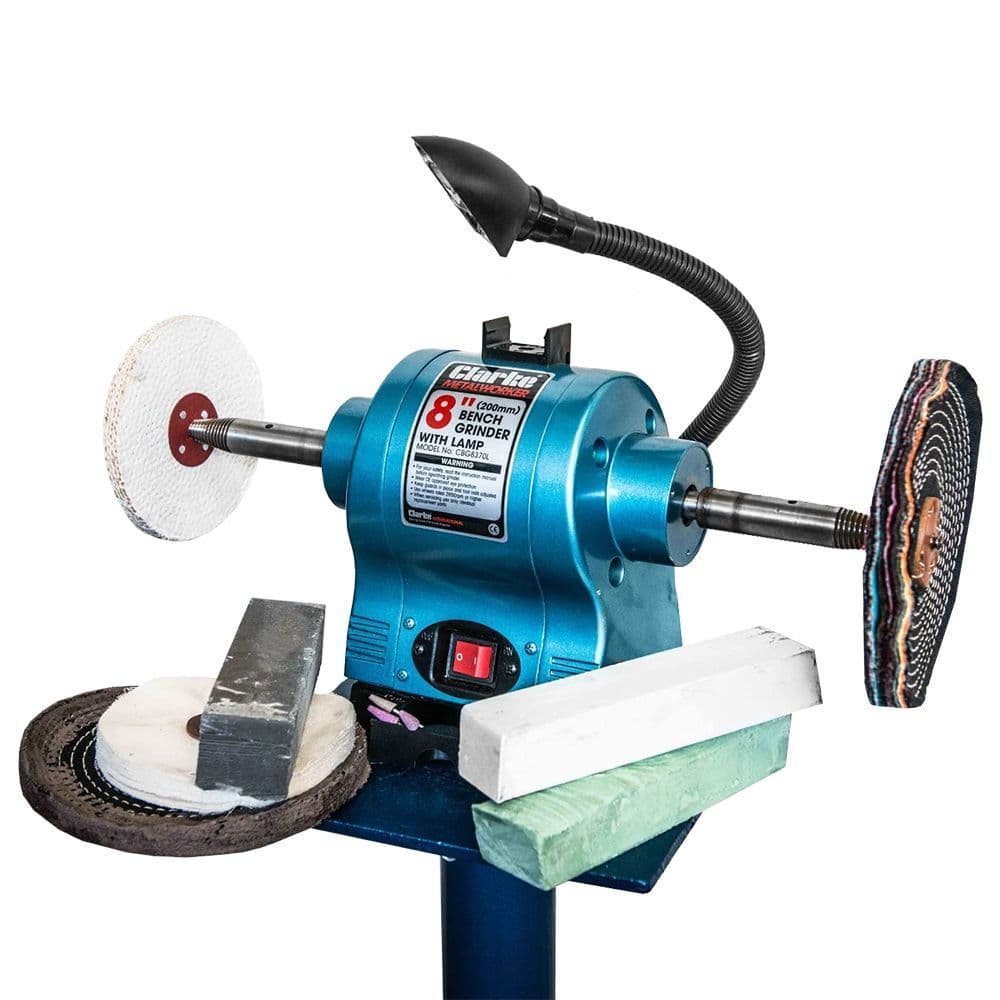 Clarke 8" Bench Grinder with Complete Tool Maintenance Kit