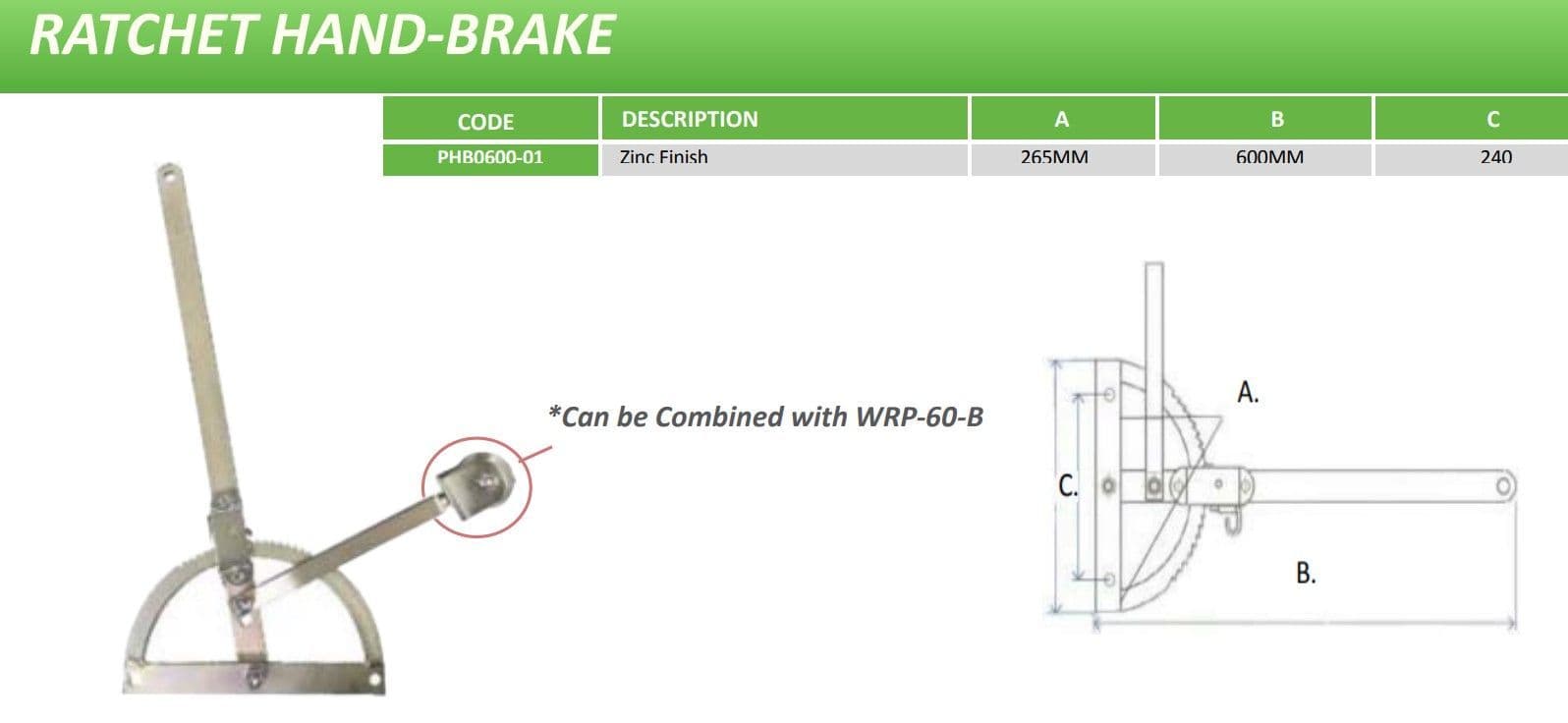 Pull handbrake zinc plated