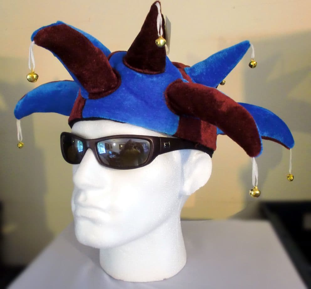 JESTER HAT CLARET & BLUE