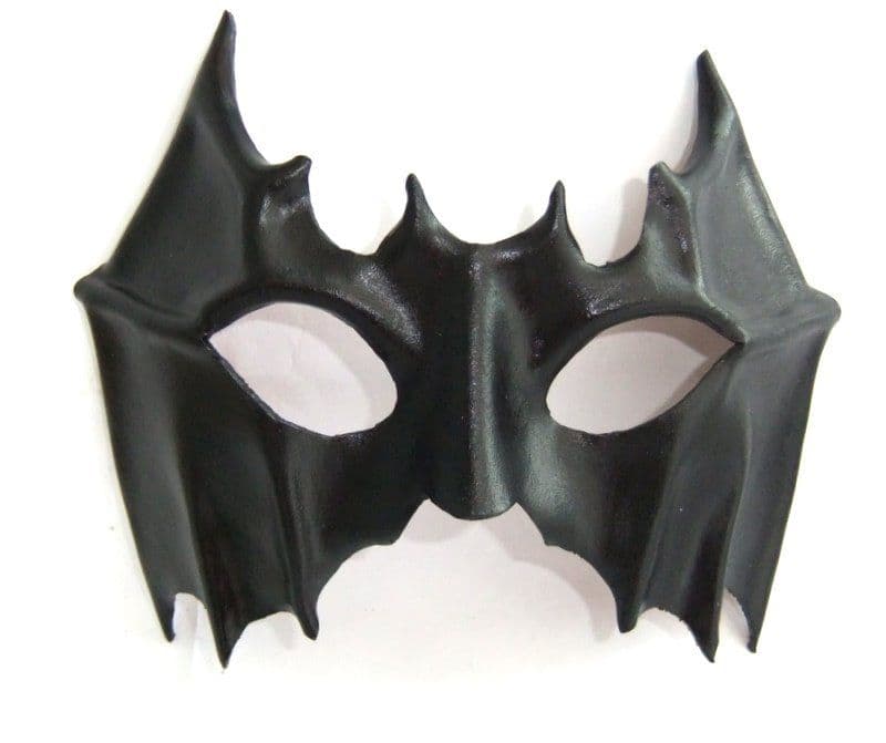 Mens Genuine Handmade Leather Superhero Bat half Mask WILL FIT OVER GLASSES