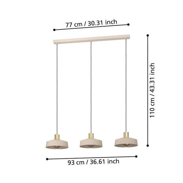 Eglo Valdiola Pendant Light 900431 UK By Massive Lighting