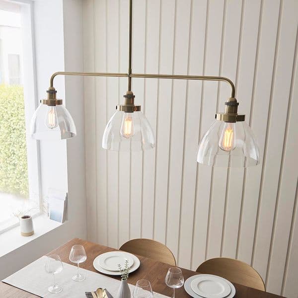 Endon Hansen 3lt Linear Pendant 103014 By Massive Lighting