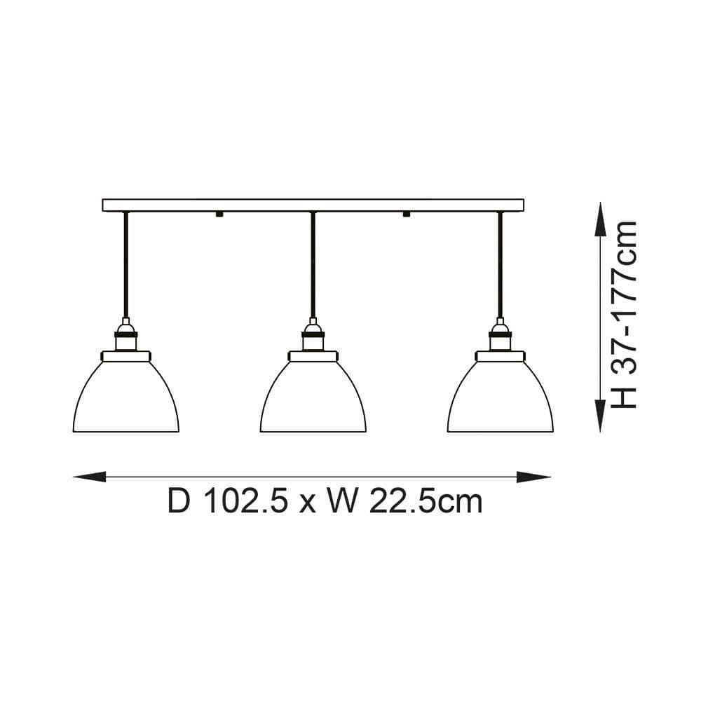 Endon Hansen 3lt Linear Pendant 98114 By Massive Lighting