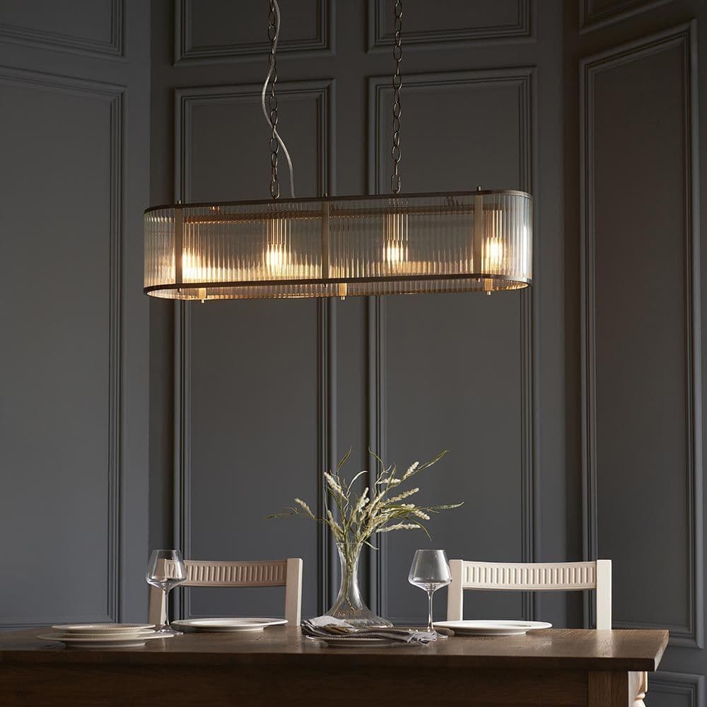 Endon Ridgeton 4lt Linear Pendant 110945 By Massive Lighting
