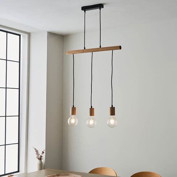 Endon Sven 3lt Linear Pendant 101678 By Massive Lighting