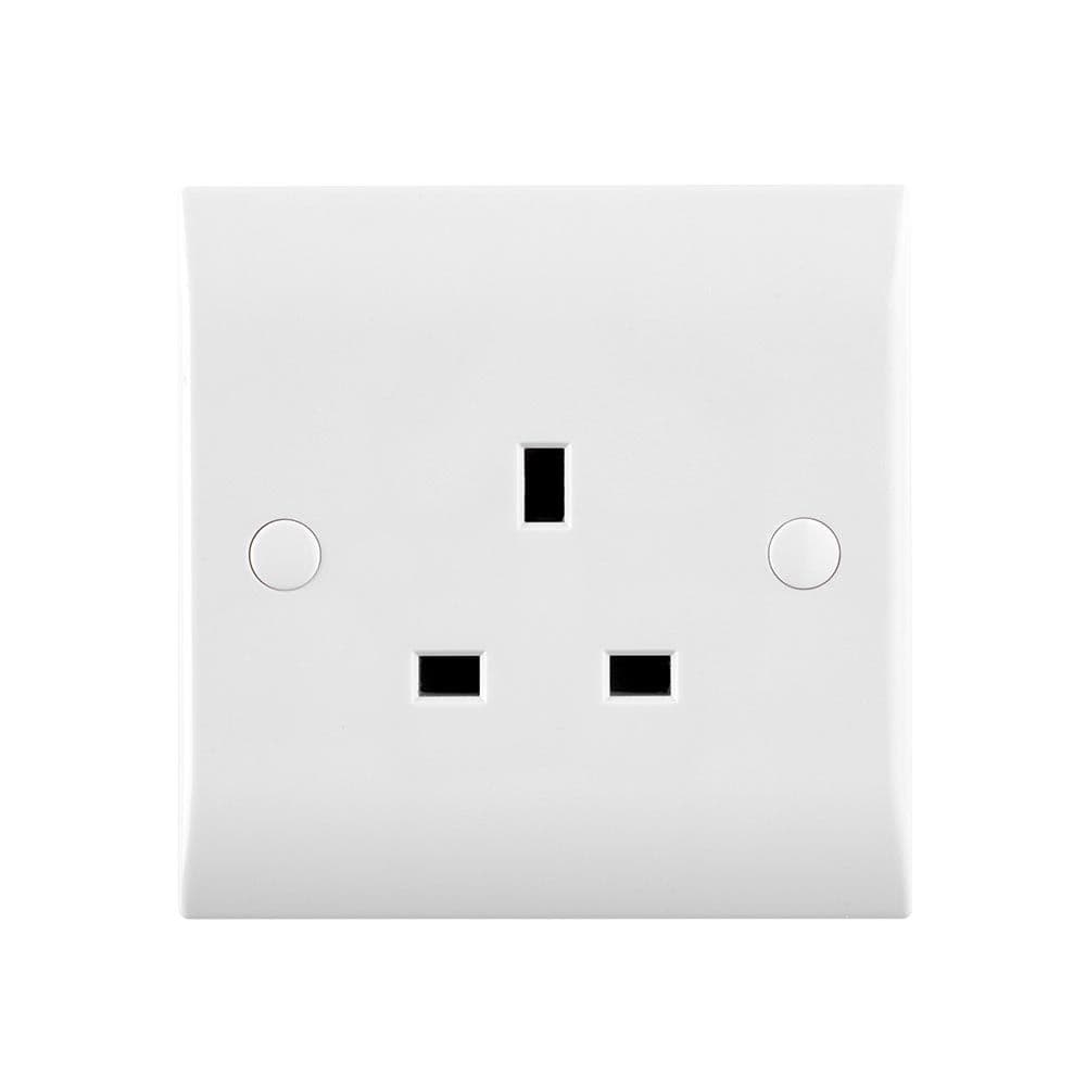 Saxby Curved Edge 13A 1G SP Unswitched Socket CE431 By Saxby Electrical