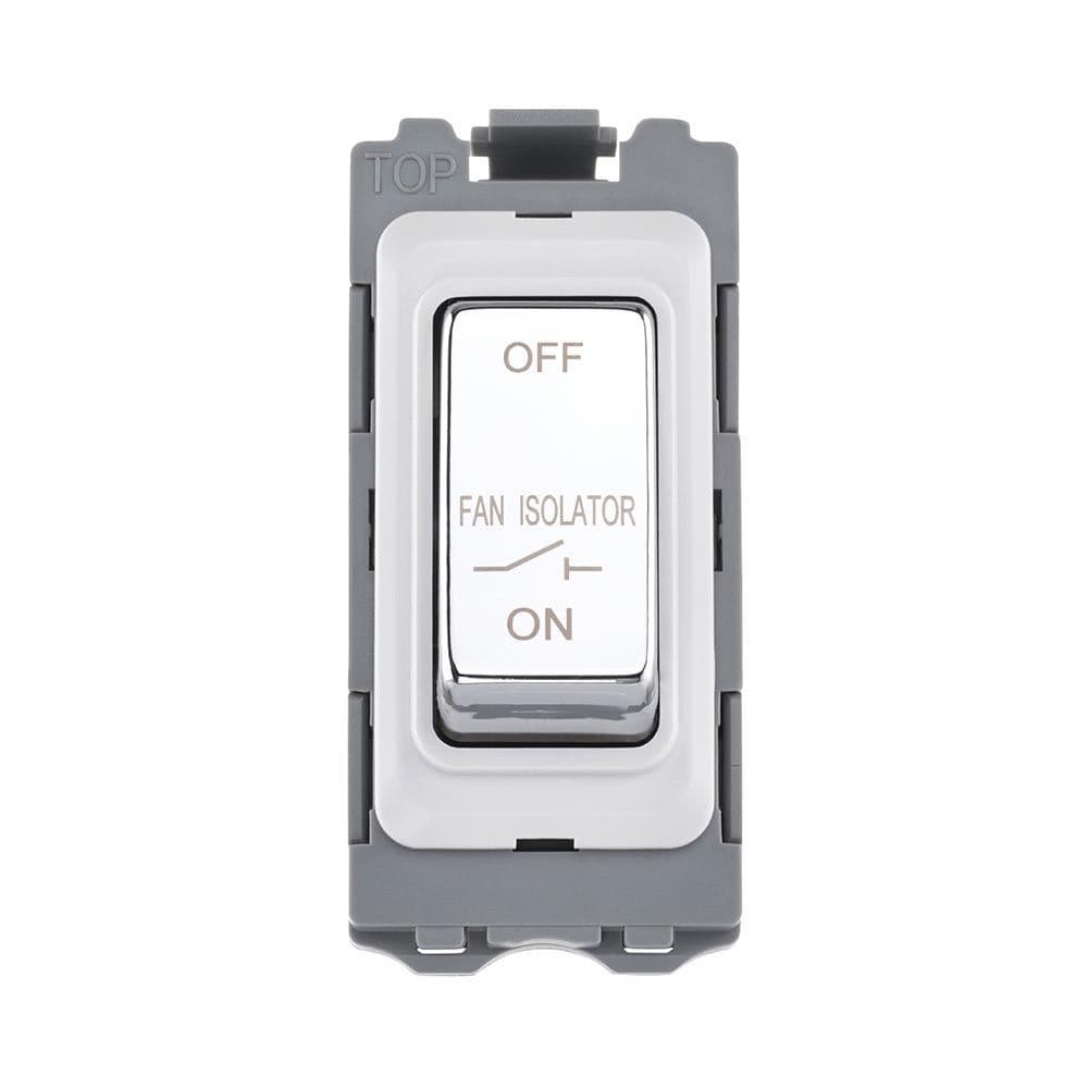 Saxby Grid 10A Fan Isolator Grid Module - Polished Chrome GD10FIPC By ...