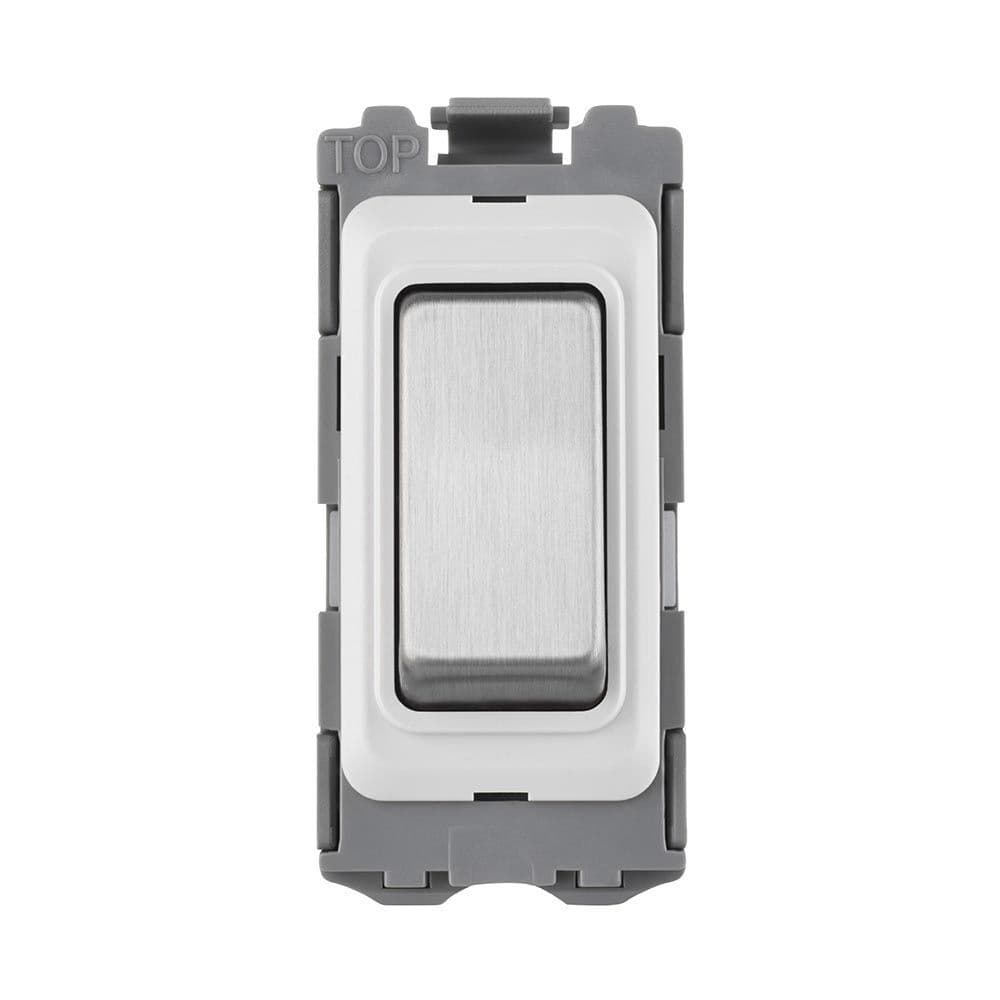 Saxby Grid 20A DP 2-Way Grid Switch Module - Brushed Steel GD20DBS By ...