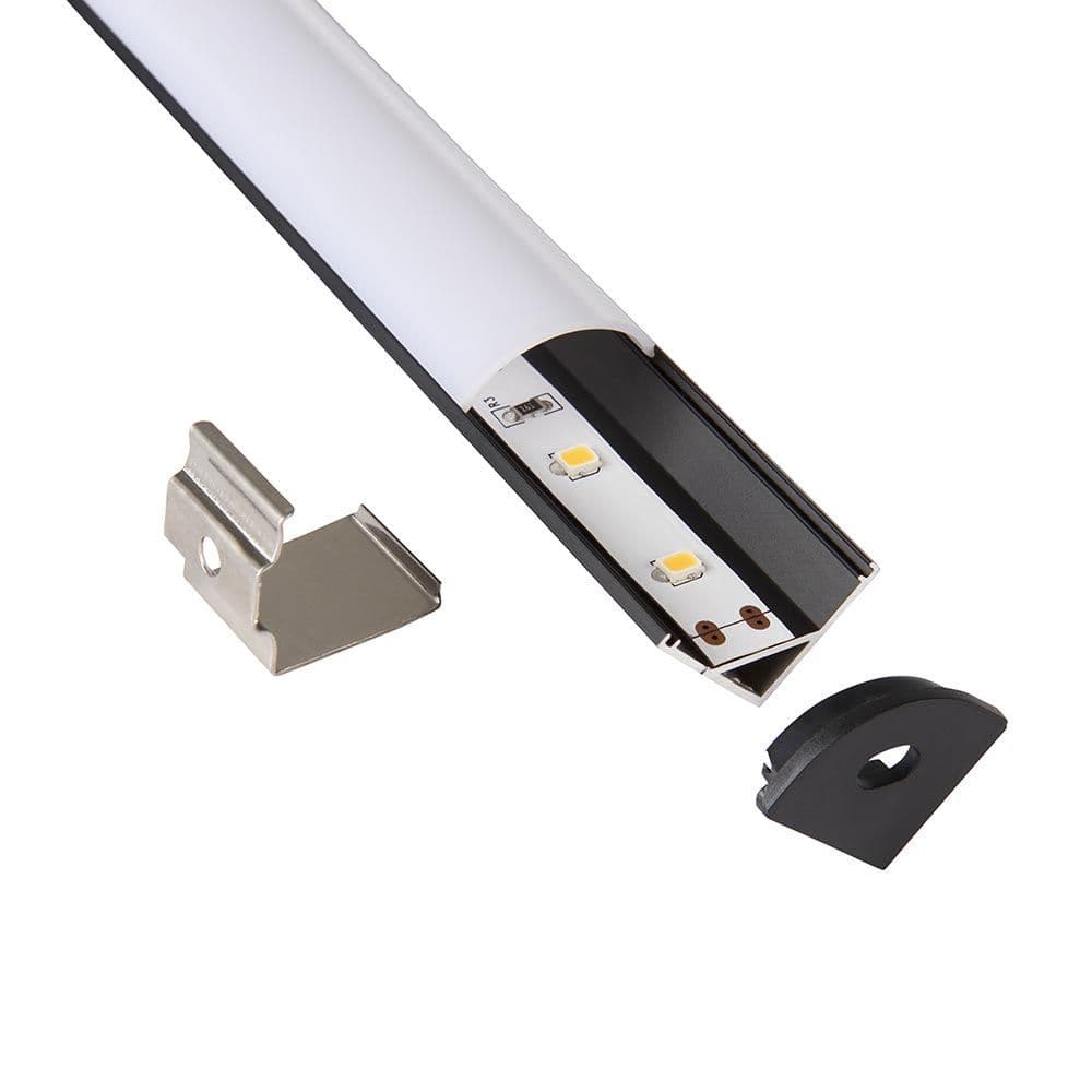 Saxby Rigel Cornere 2m Aluminium Profile/Extrusion Black 108287 By ...