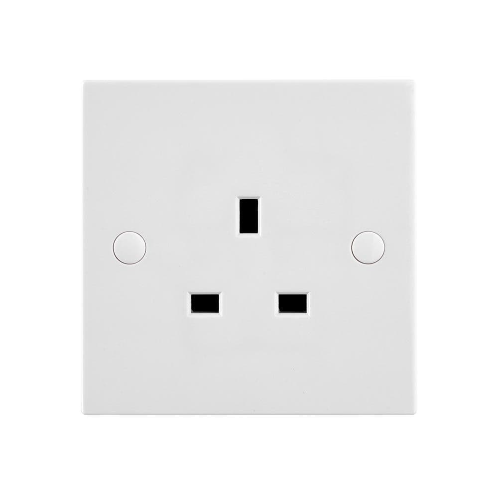 Saxby Square Edge 13A 1G SP Unswitched Socket SE341 By Saxby Electrical