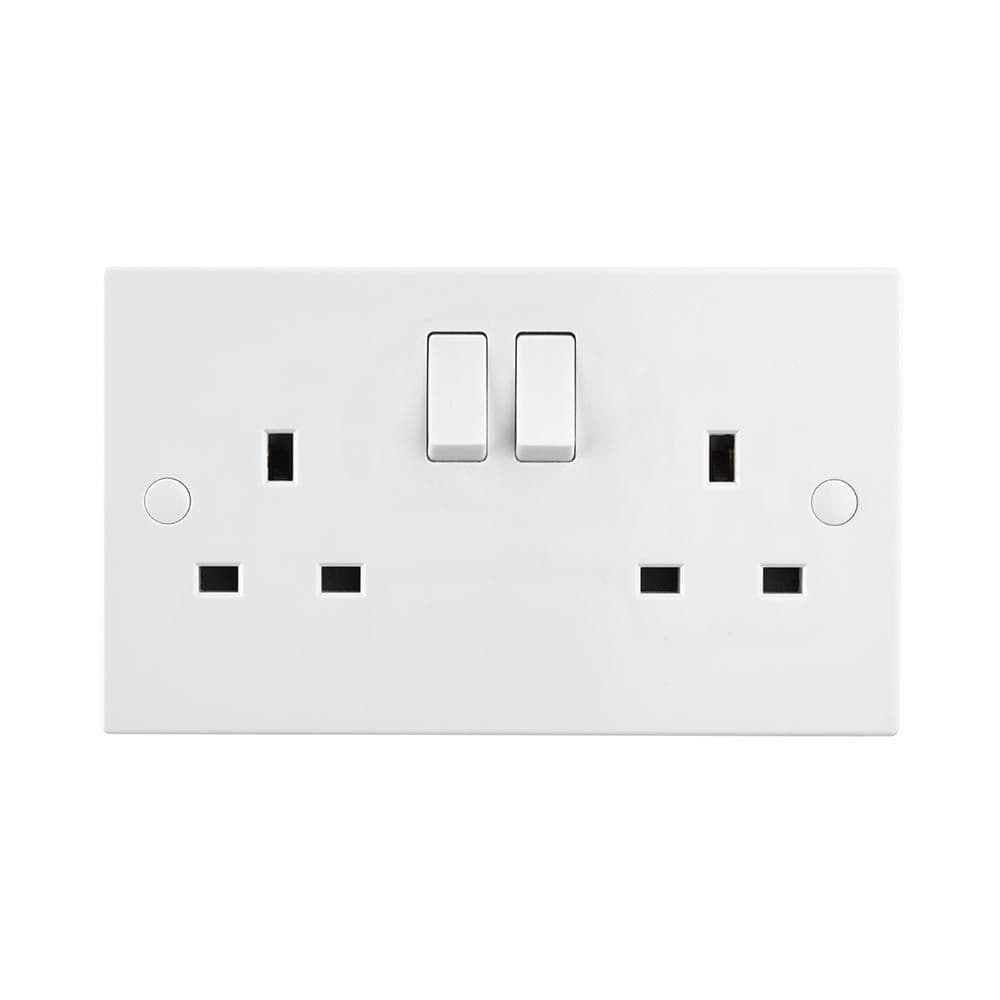 Saxby Square Edge 13A 2G SP Switched Socket SE421 By Saxby Electrical