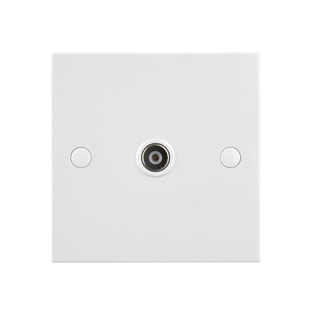 Saxby Square Edge Coax TV Socket Non Isolated SE787 By Saxby Electrical