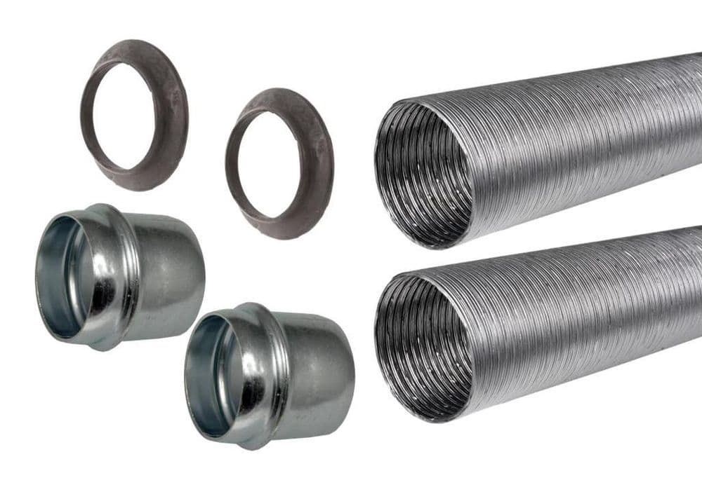 Air pipe Kit 2 x 50mm Alloy air pipes 2 x stubs 2 x seals VW Beetle and ...