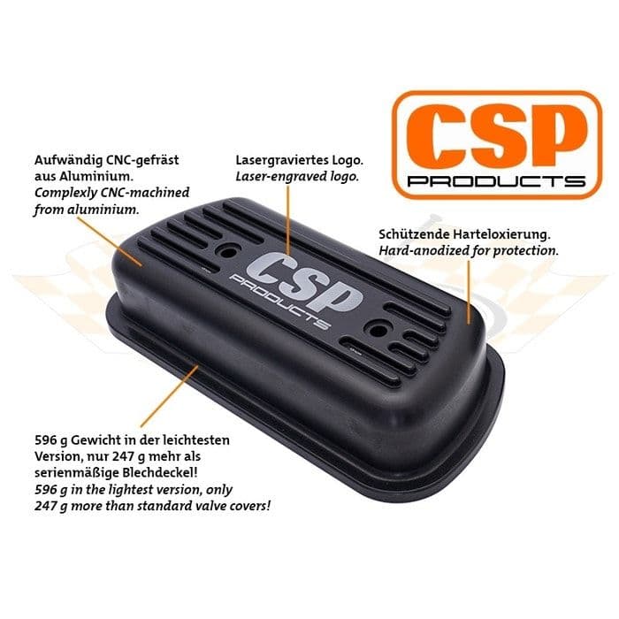 CSP Rocker Cover Set Aluminium Black Beetle 1960-1979 T2 Bay 1968-1979 ...