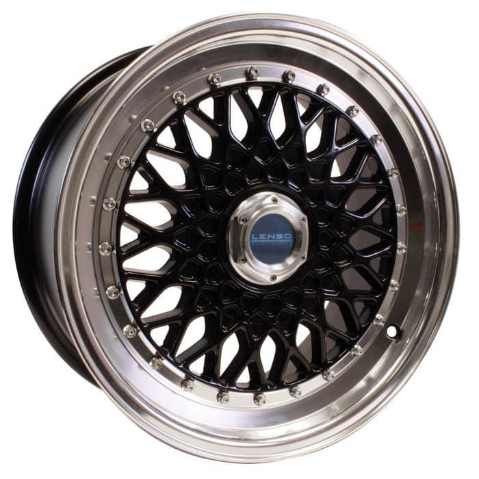 Lenso BSX Alloy Wheel Black Polished 7 5x16 4x100 PCD ET25 Golf Mk1 ...