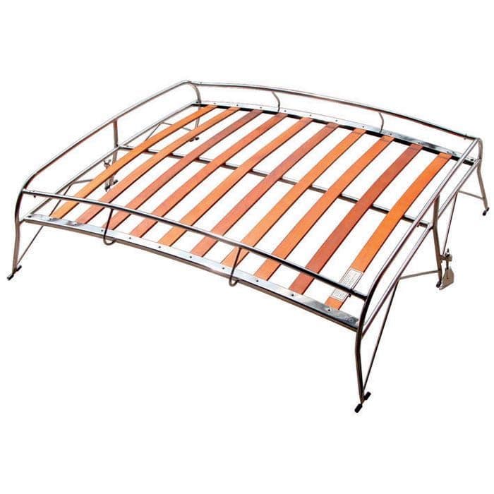 Roof Rack in Stainless Steel with Wooden Slats Beetle 1950-1979