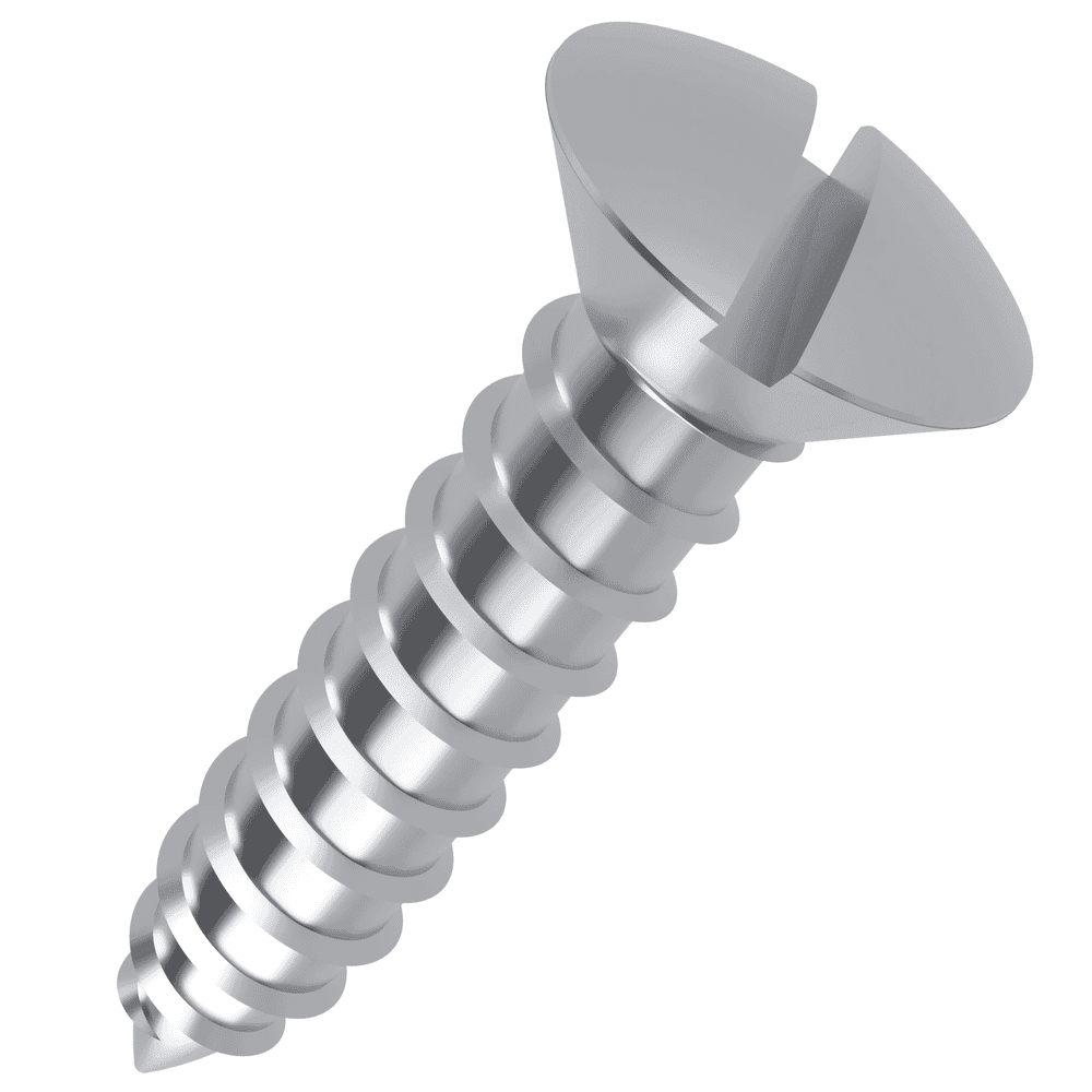 2.9mm x 19mm Slot Raised Countersunk Self Tapping Screw DIN 7973C - BZP | Vital Parts