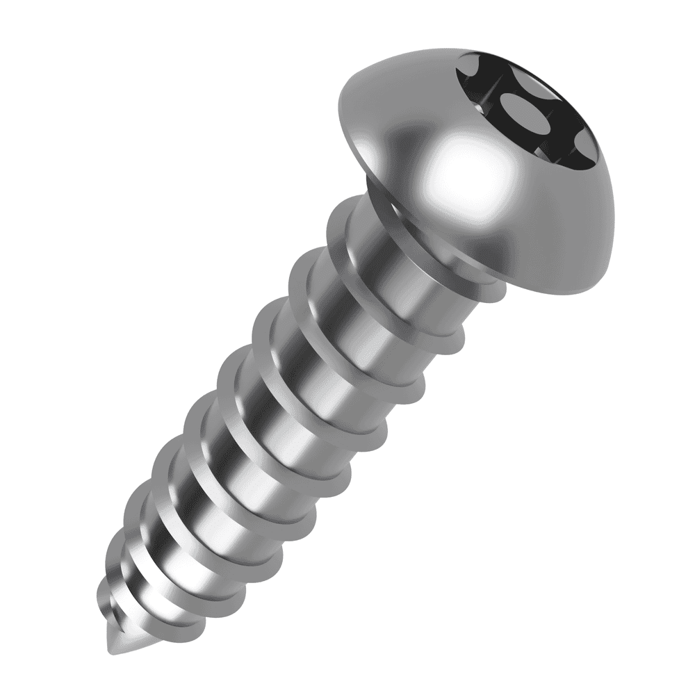 5-Lobe Pin Button Security Self Tapper - A4 Stainless | 3.5mm x 25mm