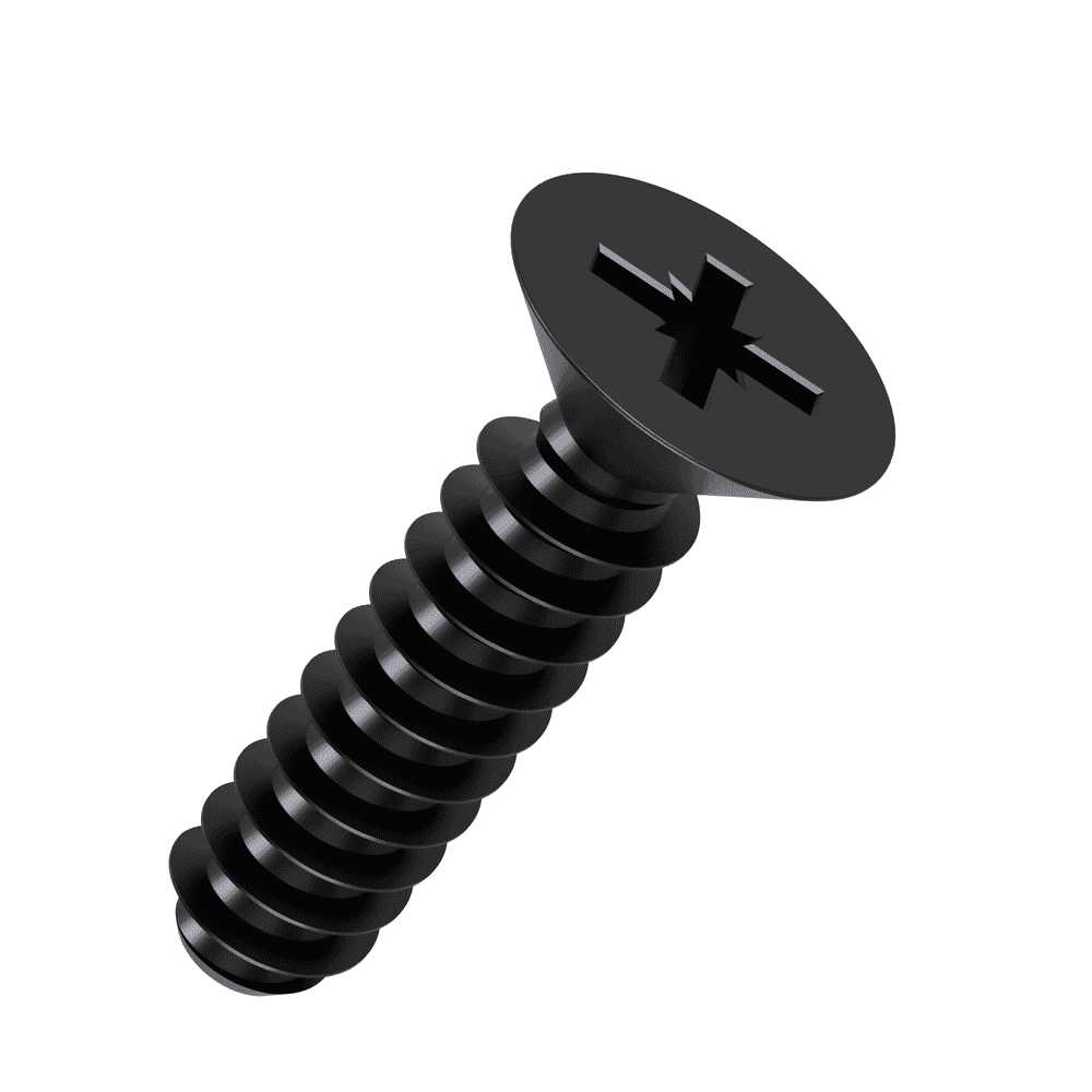 5.0mm x 20mm - Pozi Countersunk PT30 Screws - Black Zinc Plated Steel ...