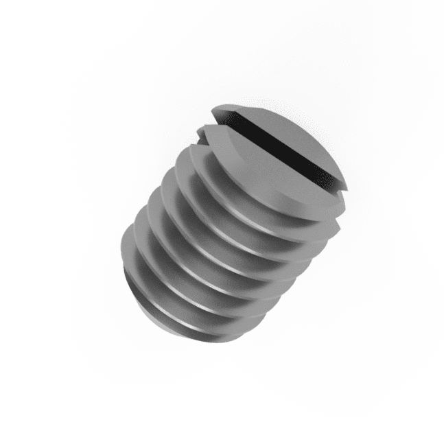 M10 x20mm Slotted Grub Screw with Cup Point A2 Stainless Steel (DIN 438 / ISO 7436)