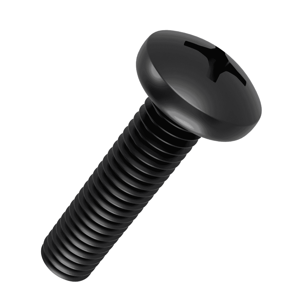 M3 x 6mm Phillips Pan Head Machine Screw DIN 7985H - Black Zinc | Vital Parts