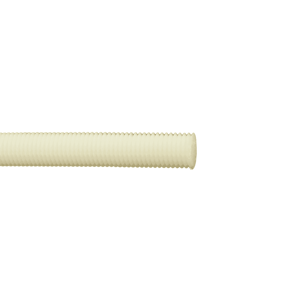 M6 Thread, 1 Meter Length, Nylon Threaded Rods, Natural Nylon