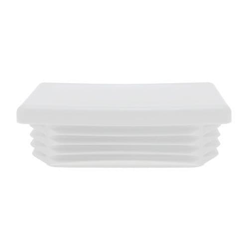 50 x 25mm - Rectangular Tube Inserts - White - LDPE | Vital Parts