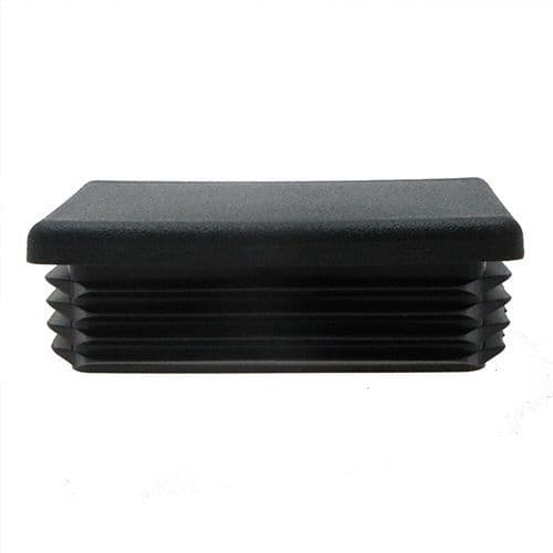 50 x 30mm - Rectangular Tube Inserts - Black - LDPE | Vital Parts