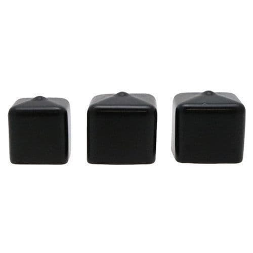50.8 x 50.8mm - Square PVC Caps - 31.8mm Length - Black