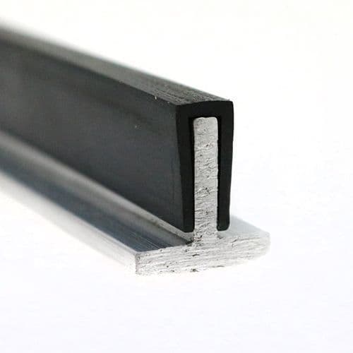 EPDM Rubber Edge Trim, Square Channel - 25mm Depth x 25m Length