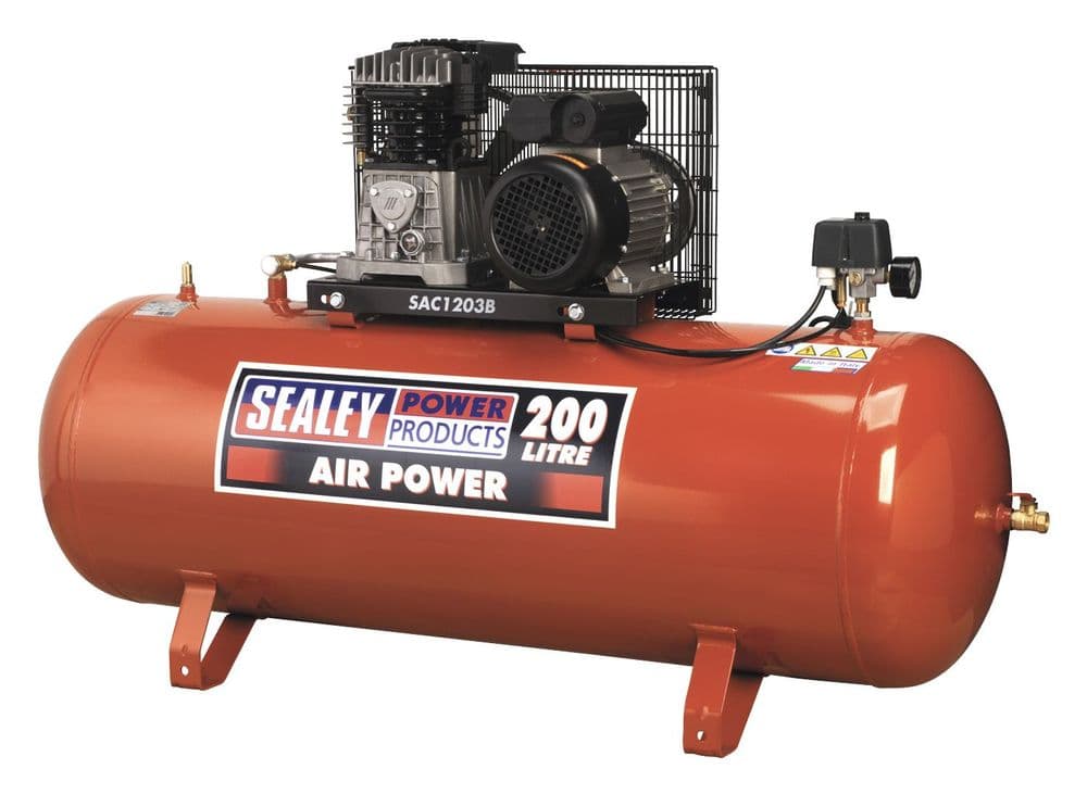 Air Compressor 200L Belt Drive 3hp SAC1203B Sealey