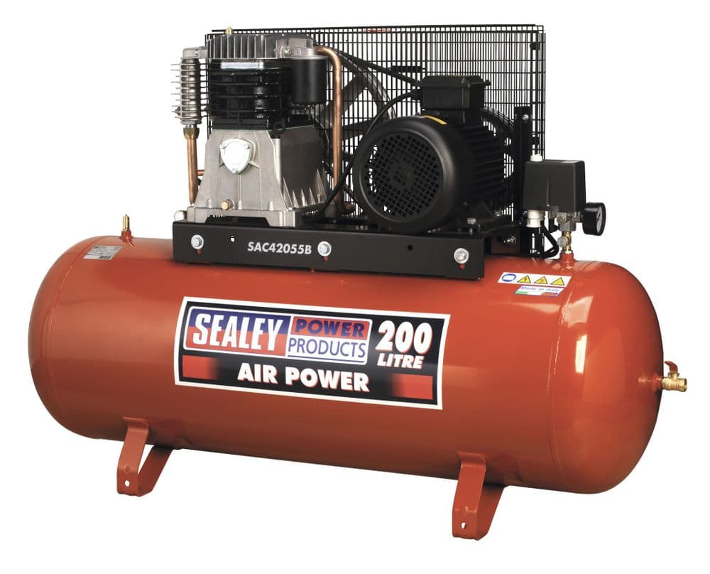 Air Compressor 200L Belt Drive 5.5hp 3ph SAC42055B Sealey