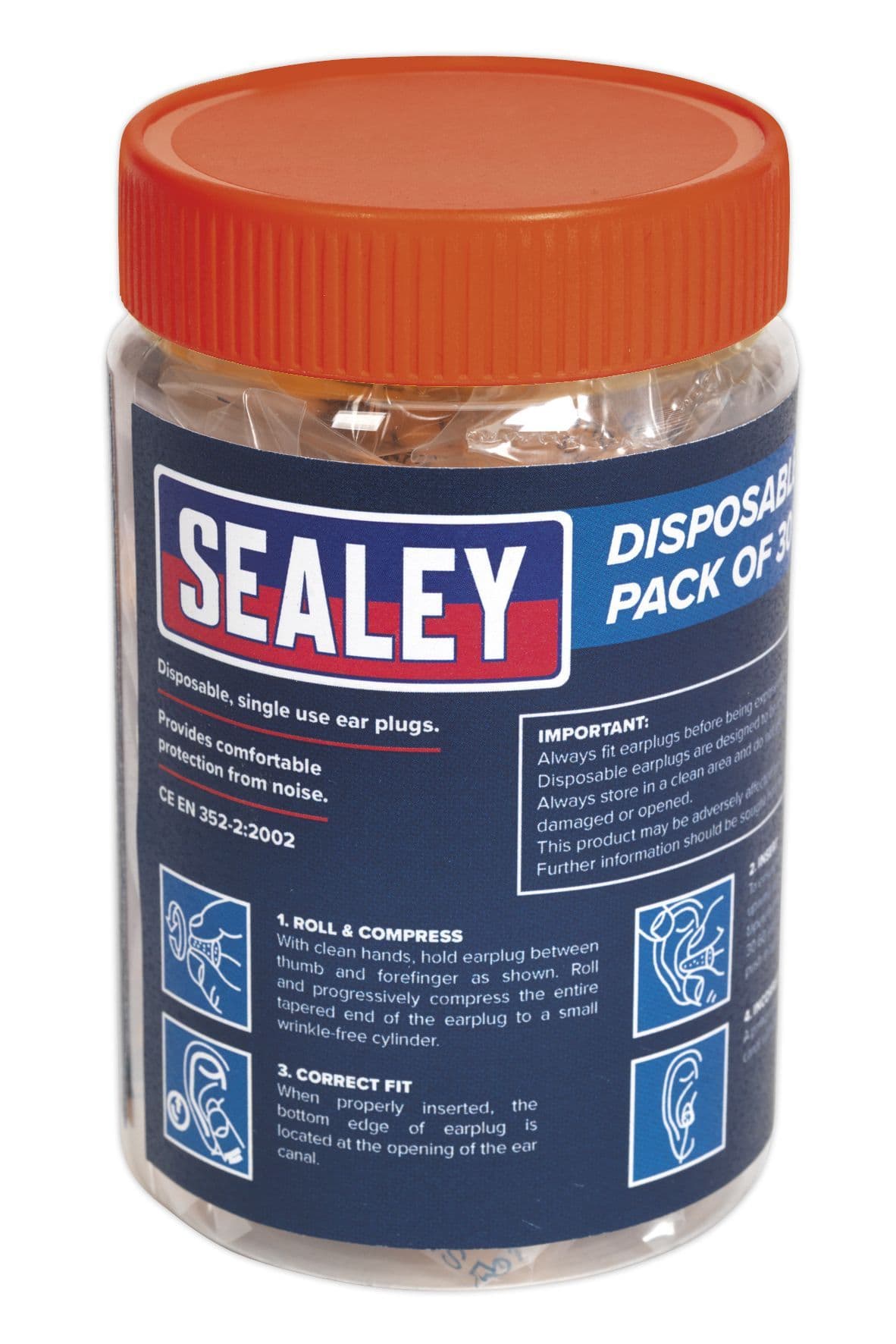 Ear Plugs Disposable Pack of 30 Pairs SSP18D30PK