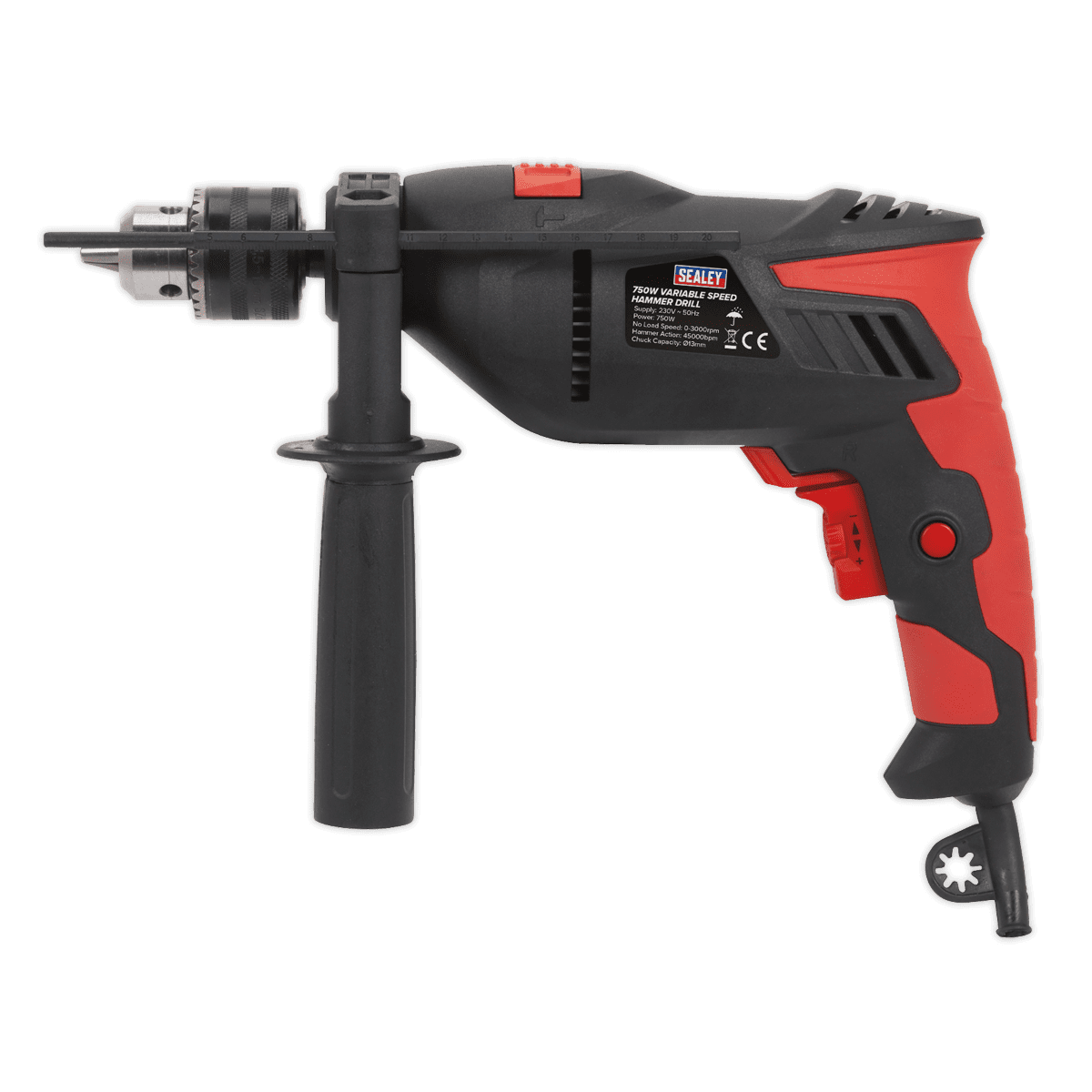 Sealey Hammer Drill Ø13mm Variable Speed with Reverse 750W/230V. SD750