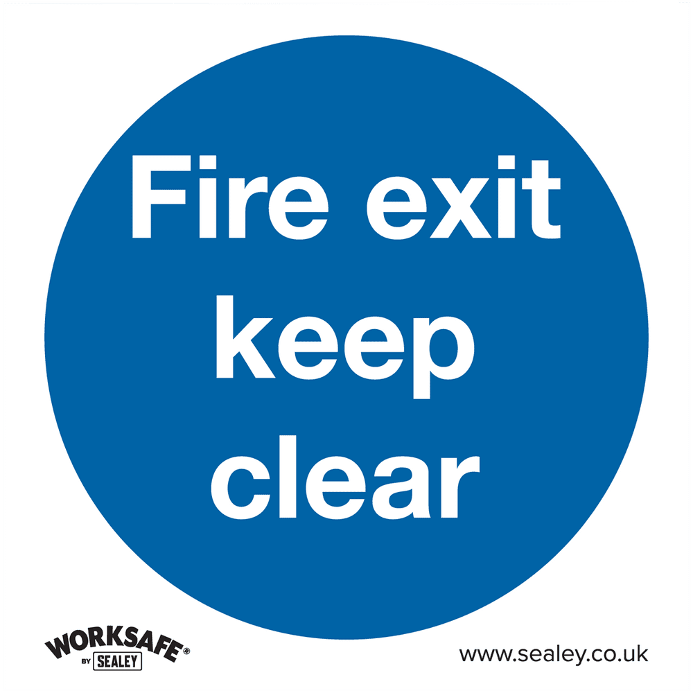 Worksafe Fire Exit Keep Clear Safety Sign - Rigid Plastic