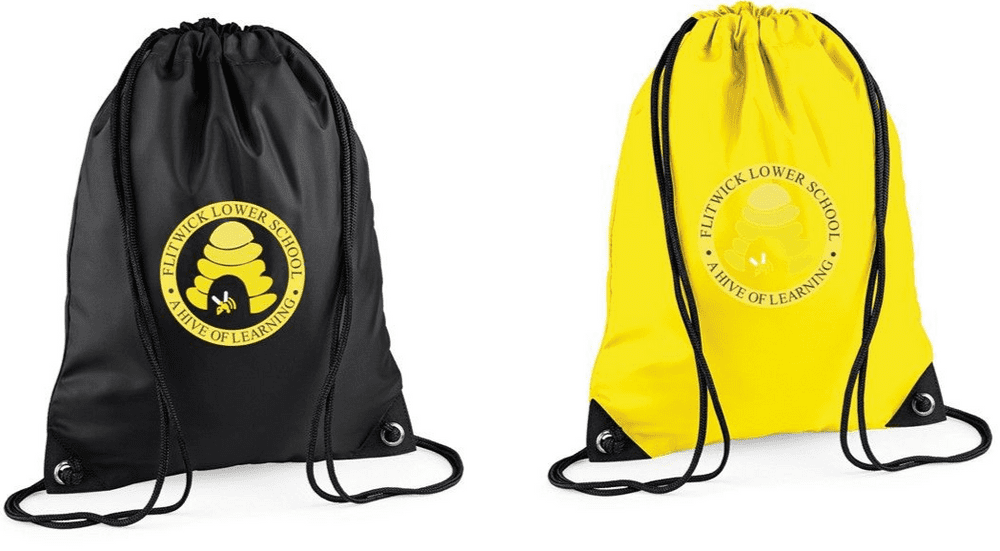 Flitwick Lower School Gym/PE Bag Black or Yellow