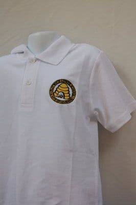 Flitwick Lower School Polo Shirt White Yellow and Black