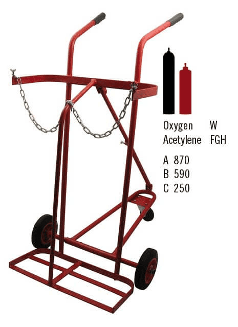3 wheeled Oxygen And Acetylene Trolley