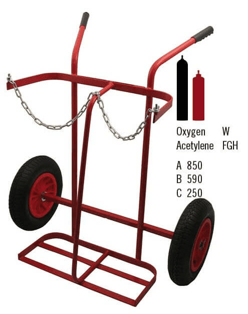 Oxygen/Acetylene 16" Tyres Dual Trolley