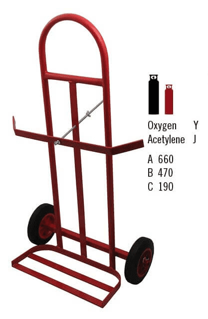 Oxygen and Acetylene Gas Bottle Trolley