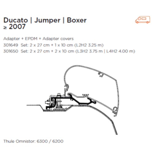 ADAPTOR SETS FOR DUCATO l BOXER l RELAY 2007