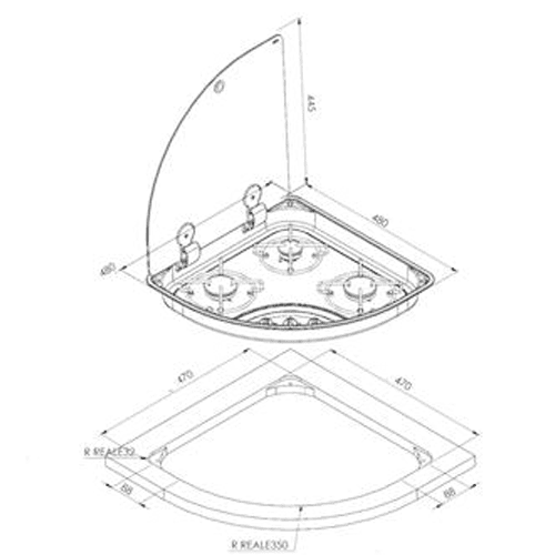 TRIANGULAR 3 BURNER HOB LH OR RH
