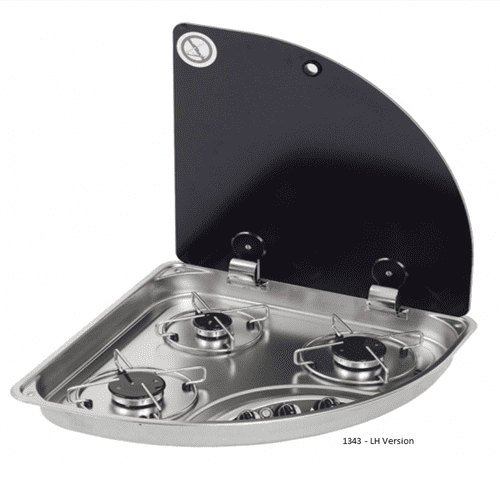 TRIANGULAR 3 BURNER HOB LH OR RH