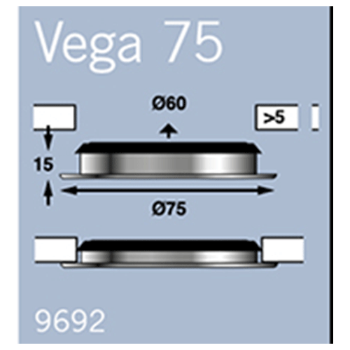VEGA 75 COB LED 12V POLISHED CHROME