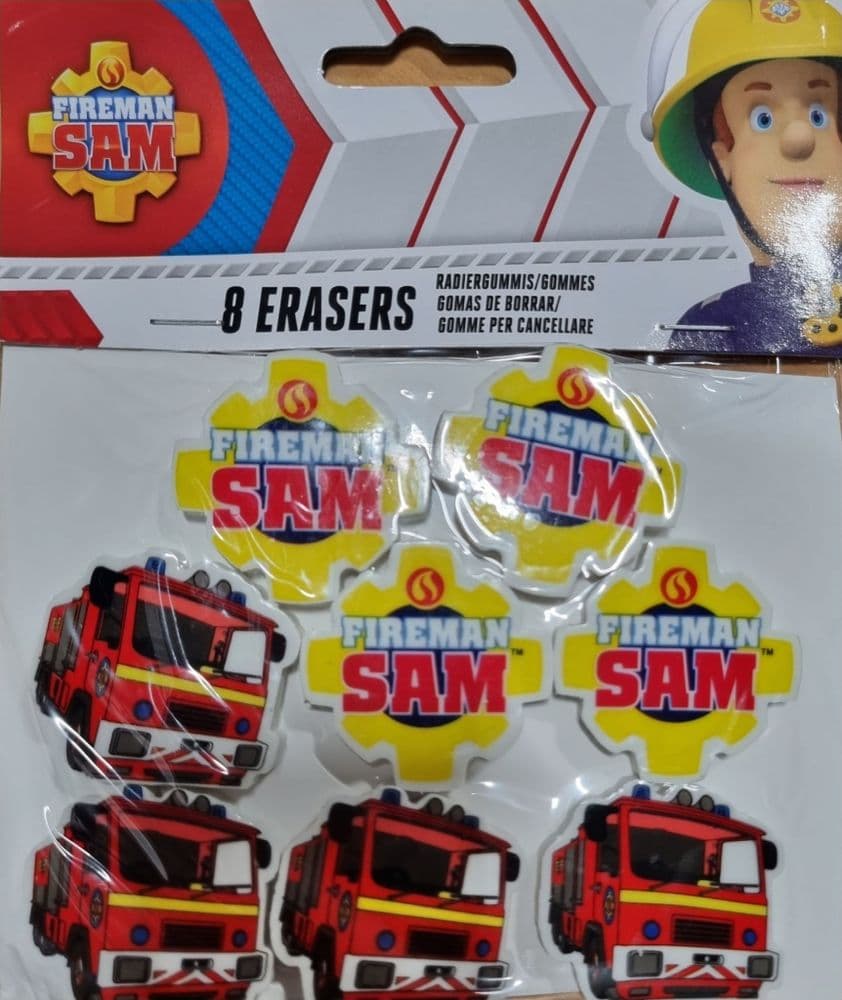 Fireman Sam Erasers - pack of 8 erasers