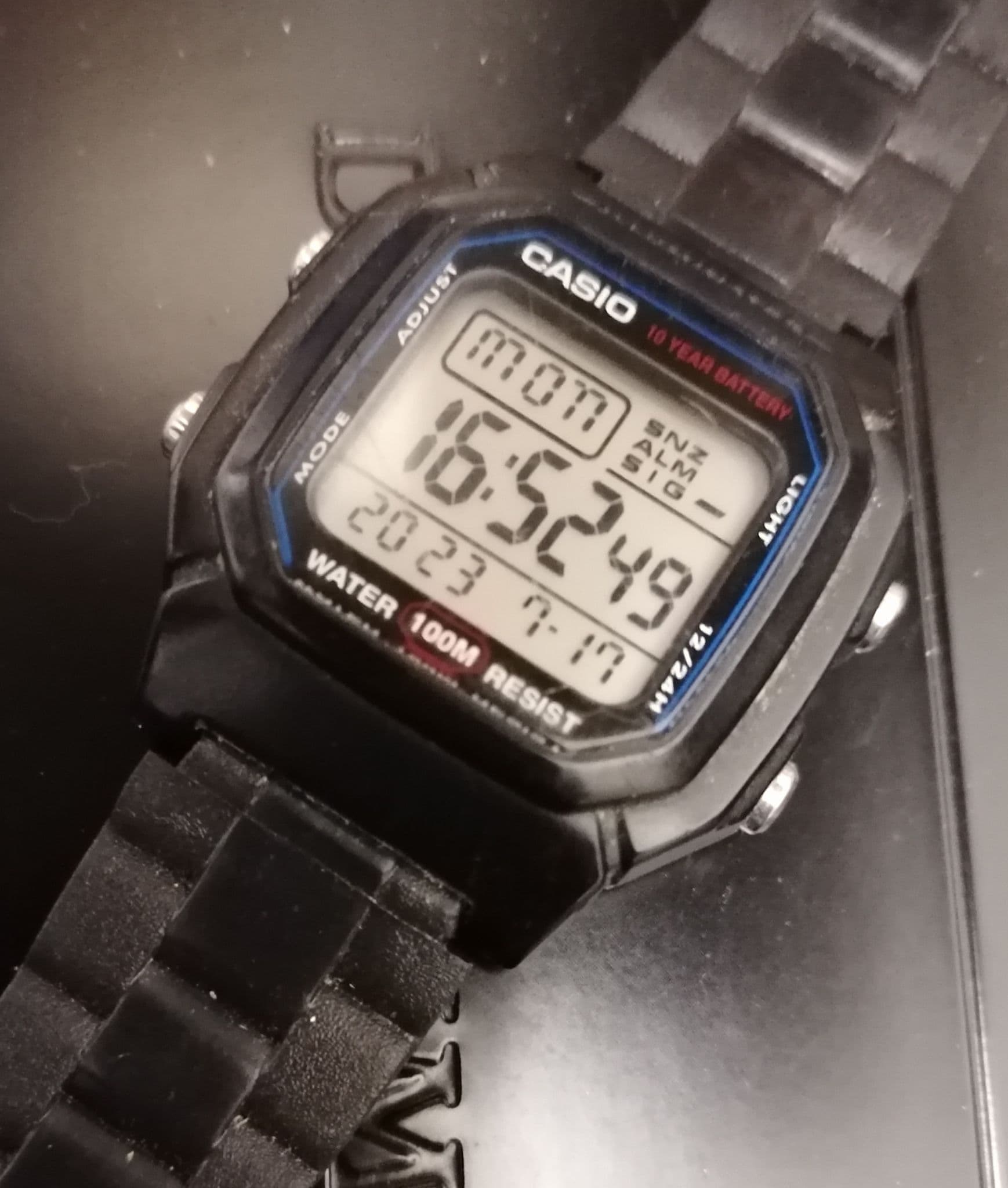 Casio illuminator W-800H 3240 Stainless Steel Back